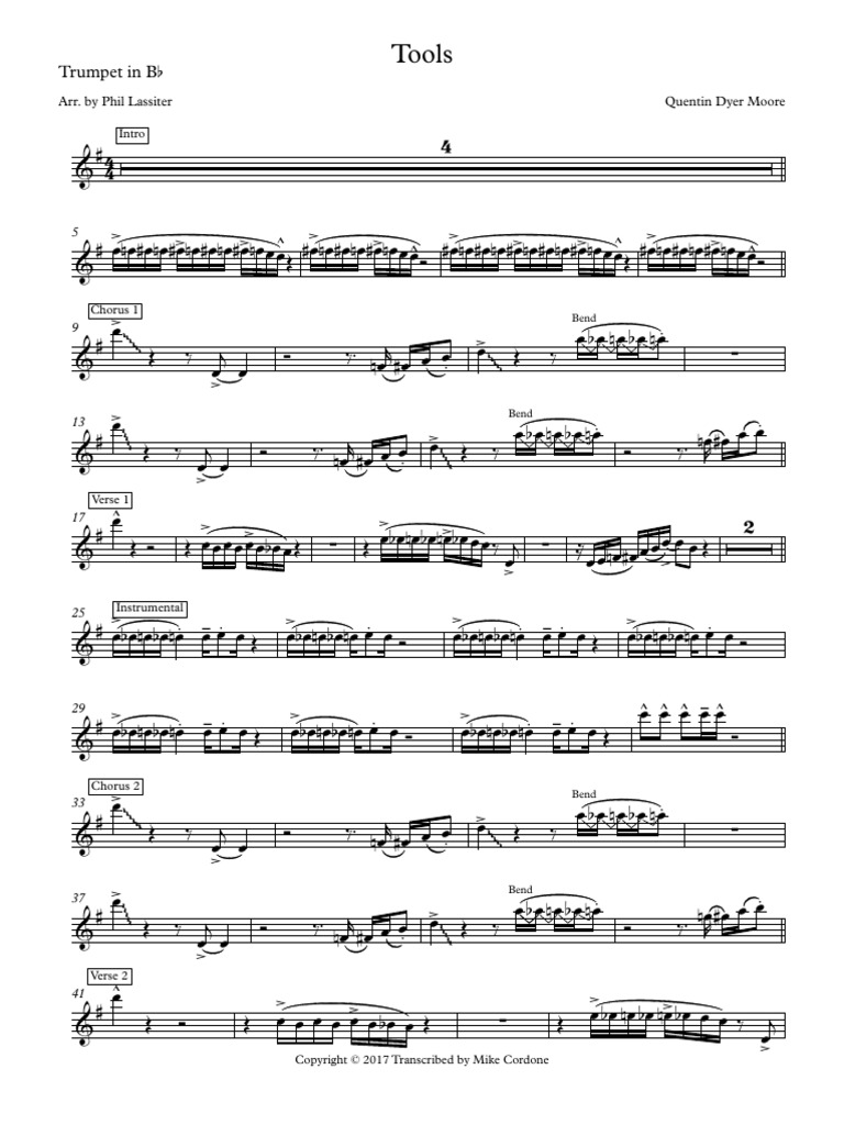 Bb Trumpet Sheet Music Arrangement | PDF