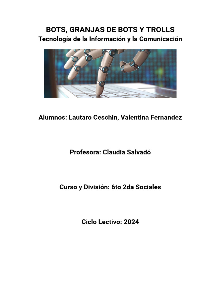 BOTS - GRANJAS de BOTS Y TROLLS Tecnolog-A de La Informaci-N y La Comunicaci-N - Ceschin y ...