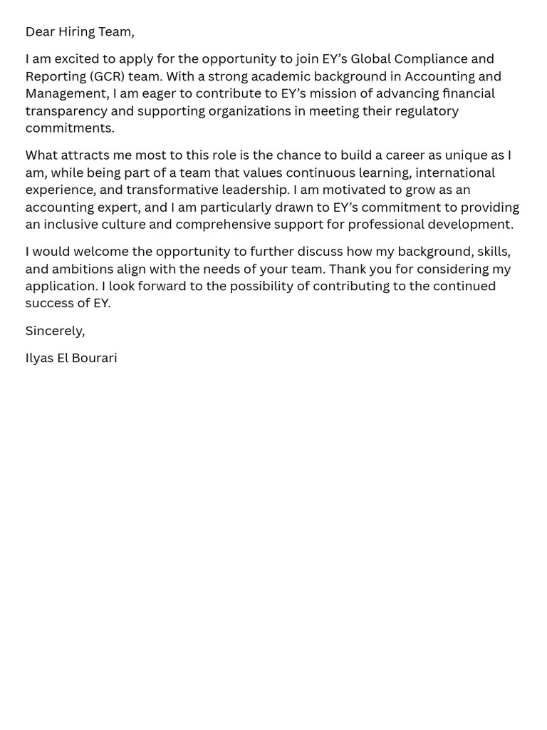 Ey Letter | PDF
