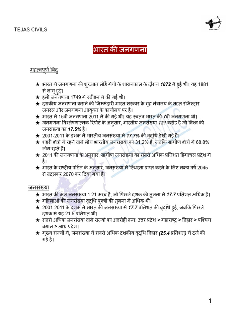 Census of India 2011 & Uttar Pradesh Census - Hindi | PDF