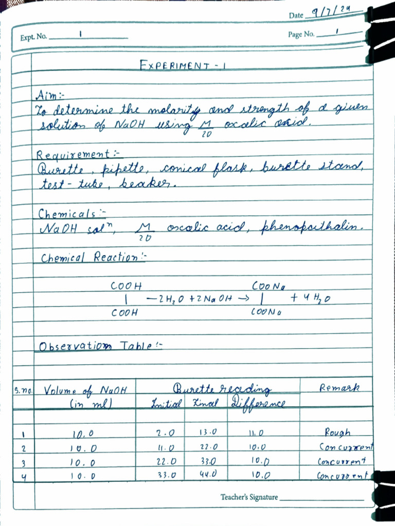 Chemistry Practical Experiment 1&2 | PDF