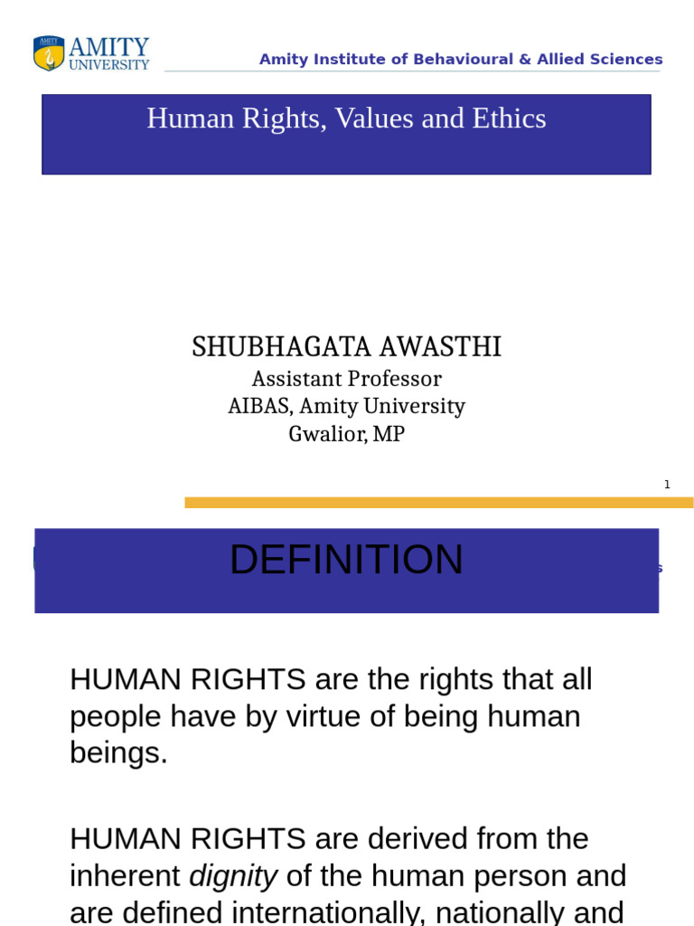 Module V - Human Rights, Values and Ethics | PDF