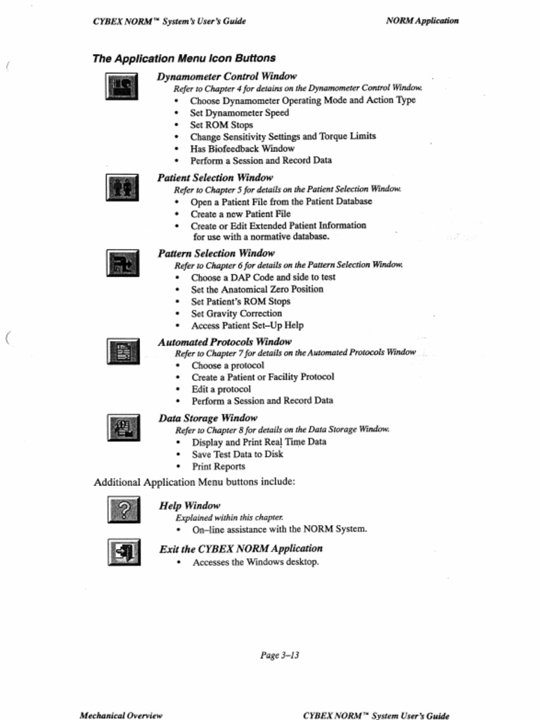 CYBEX NORM System's User's Guide | PDF