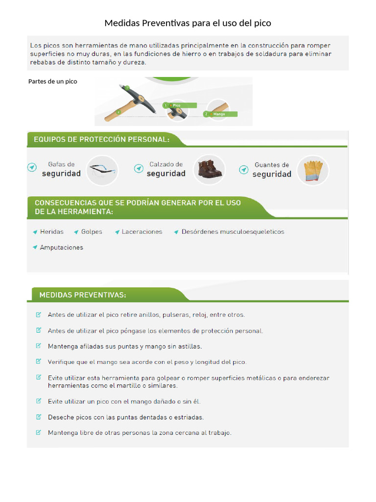 Medidas Preventivas para el uso del pico | PDF