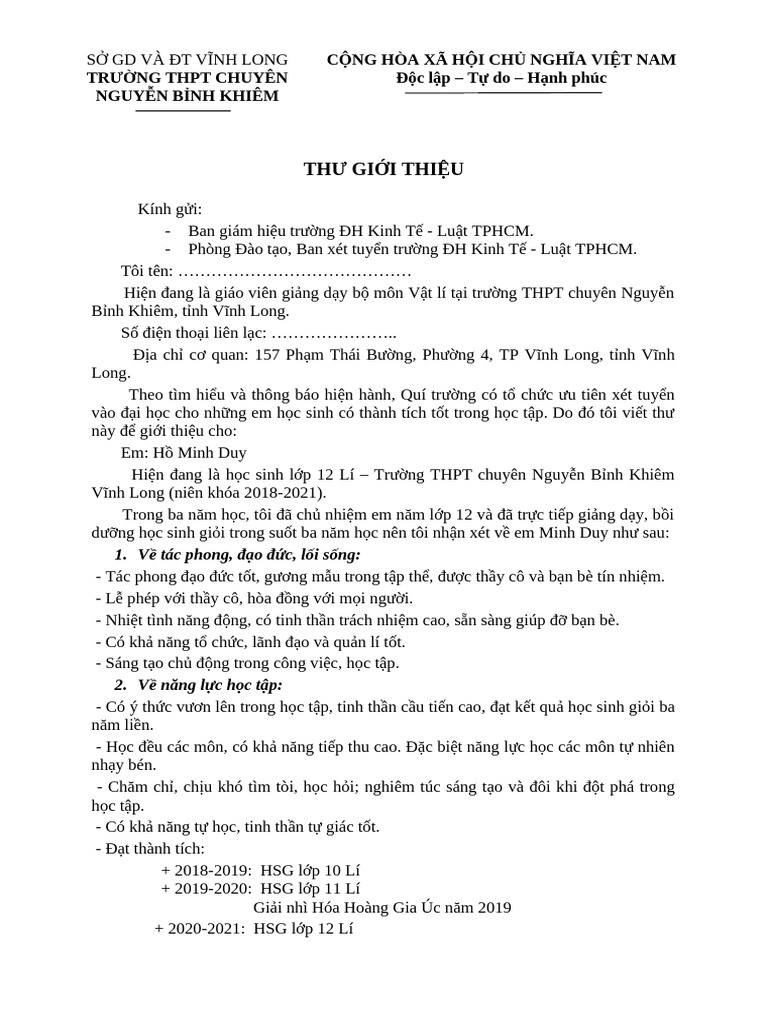 THƯ-GIỚI-THIỆU-UEL[1] | PDF