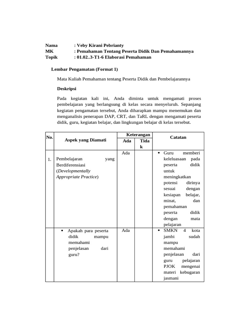 T1-6 Elaborasi Pemahaman (PPDP) | PDF