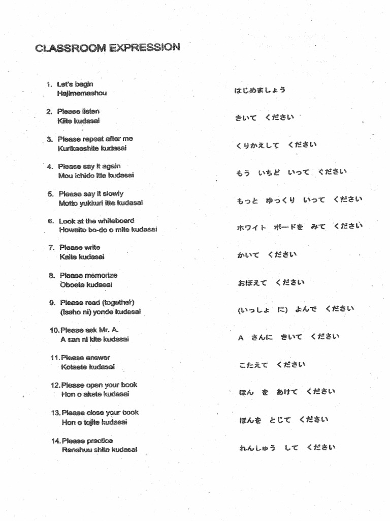Classroom-Expressions | PDF