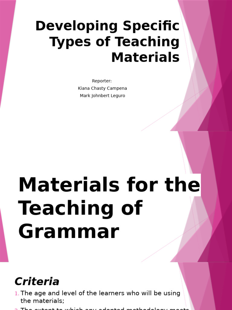 Developing Specific Types of Teaching Materials | PDF