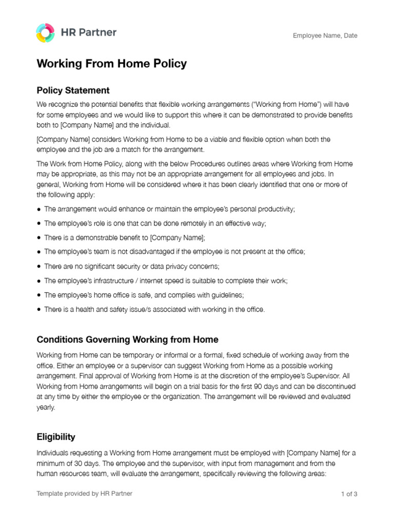 Working-from-Home-Policy | PDF