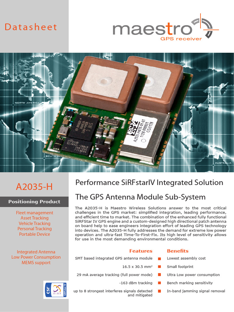 Maestro_GPS_Receiver_A2035_H_Product_Brief_v13 | PDF
