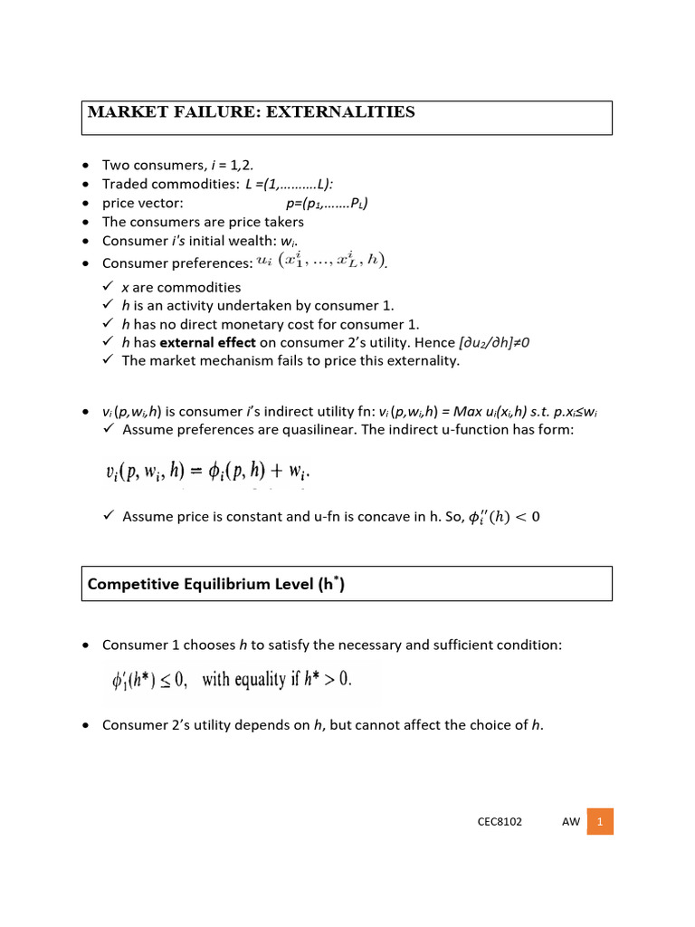 Market Failure-Externalities and Public Goods | PDF | Externality ...