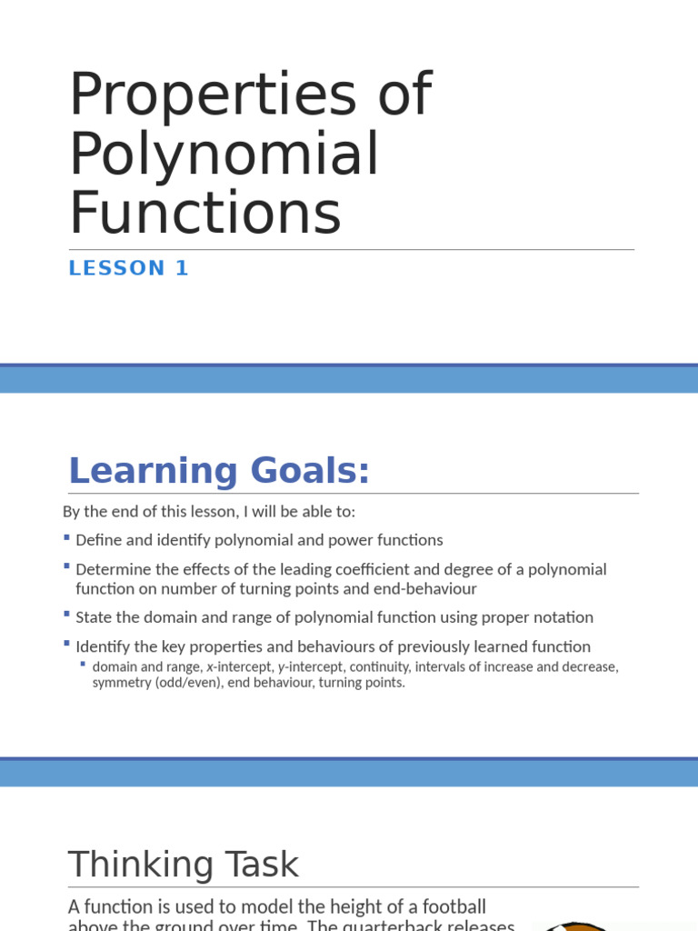1 - Lesson 1 - Properties of Functions | PDF