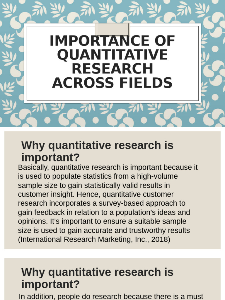 Importance of Quantitative | PDF