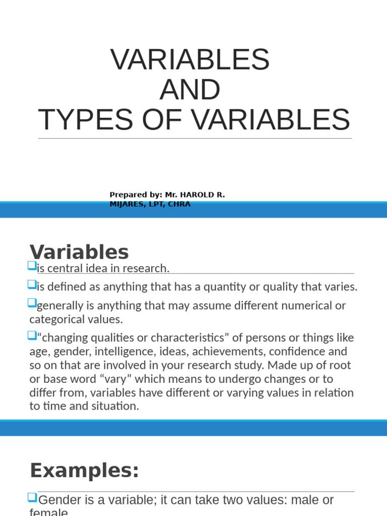 Variables | PDF