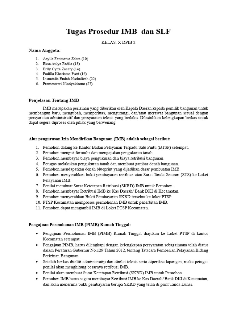 DOC. IMB DAN SLF | PDF