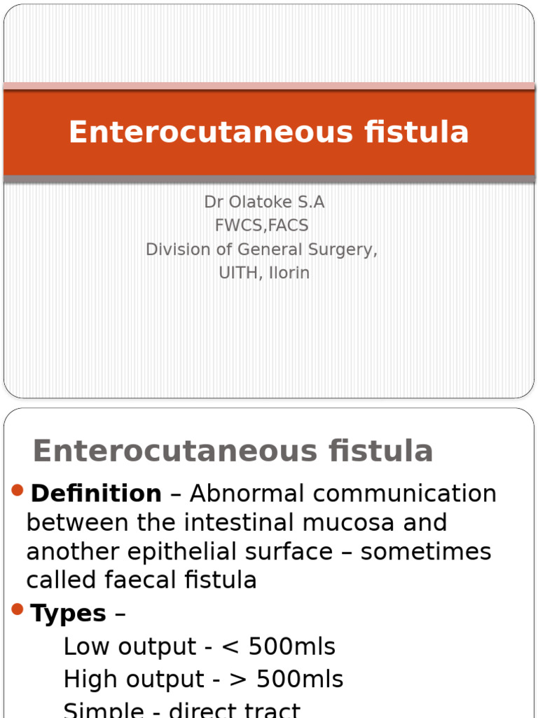 Enterocutaneous Fistula | PDF