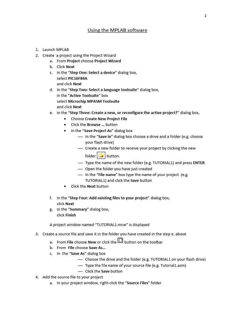 Using The MPLAB Software | PDF
