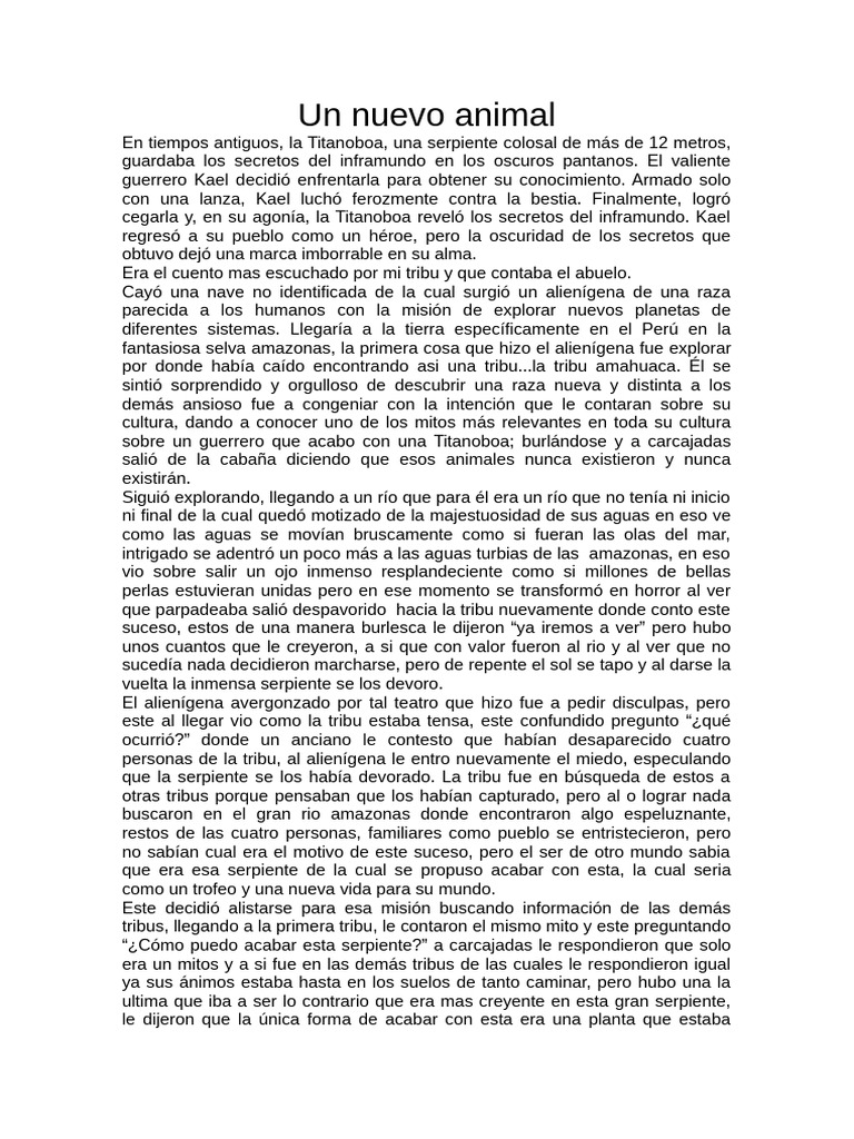 Un Nuevo Animal | PDF
