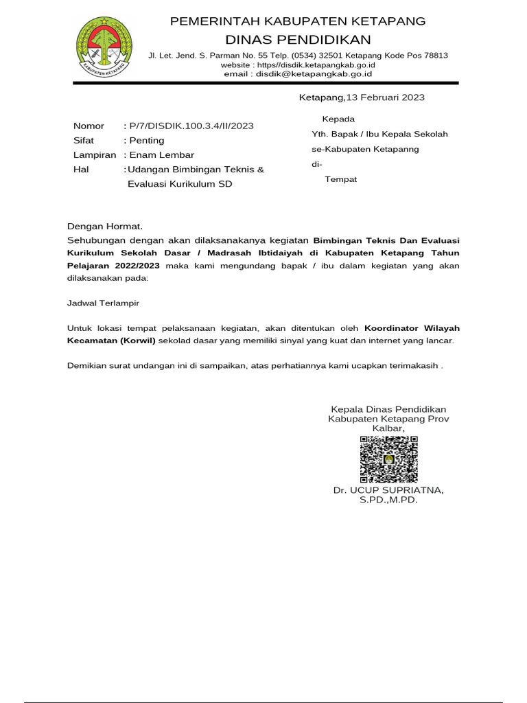 Surat Undangan Bimtek | PDF