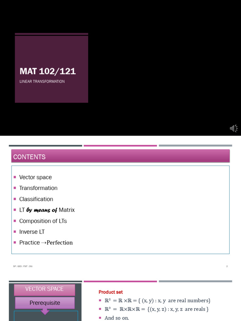 Linear Transformation MAA | PDF