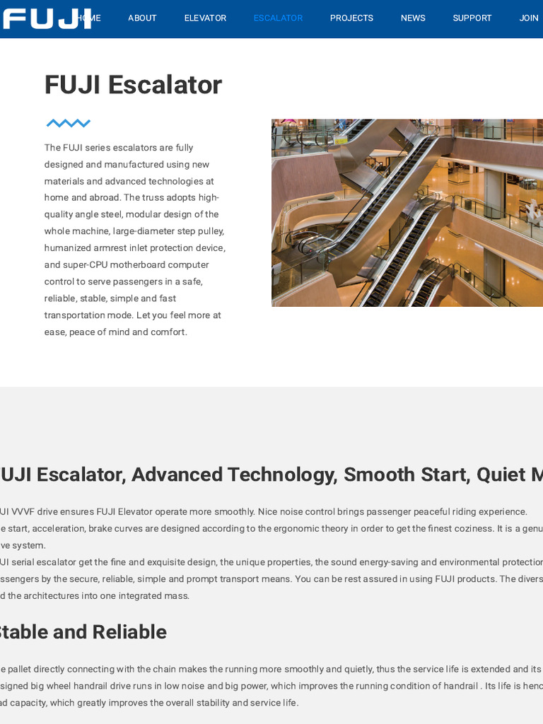 FUJI Escalator: FUJI Escalator, Advanced Technology, Smooth Start ...