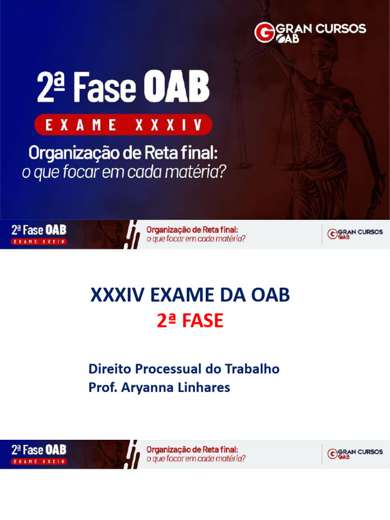 Reta Final 2 Fase XXXIV OAB Aryanna Linhares | PDF