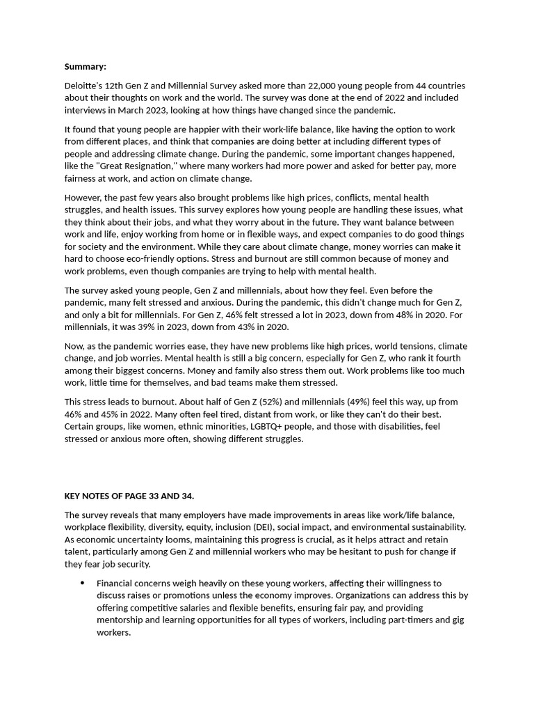 summary of delloitte report | PDF