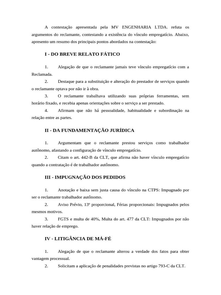 I - Do Breve Relato Fático | PDF