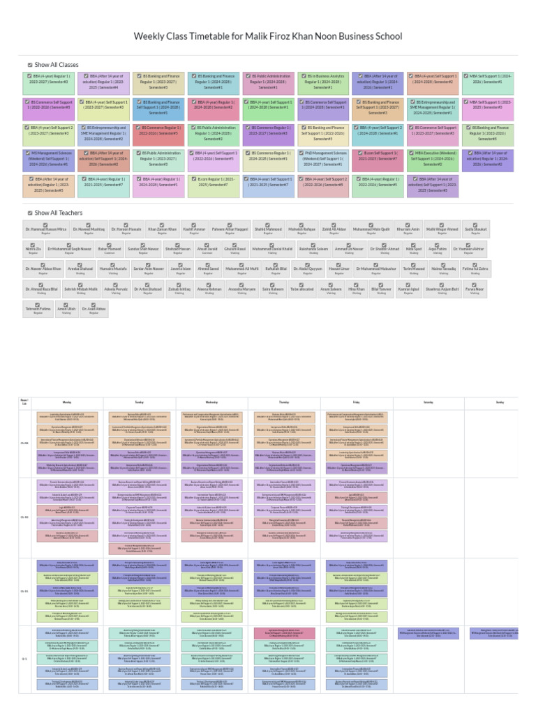 Class Timetable Fall 2024 | PDF