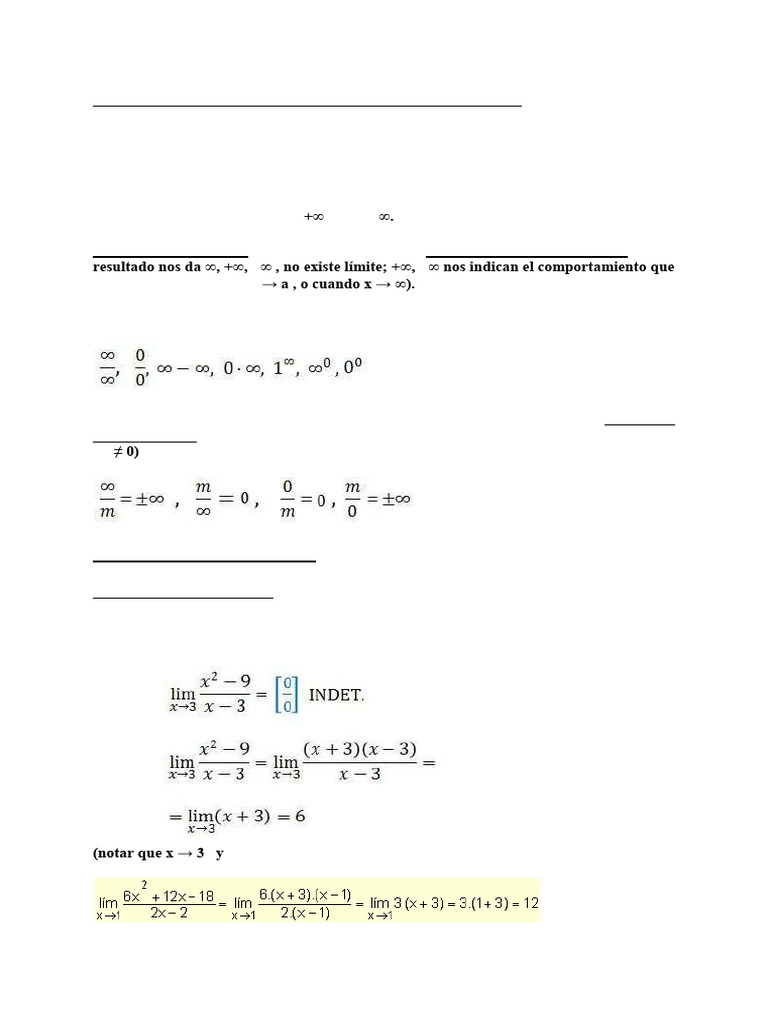 Lím. Indeterm. | PDF | División (Matemáticas) | Métodos y materiales de ...