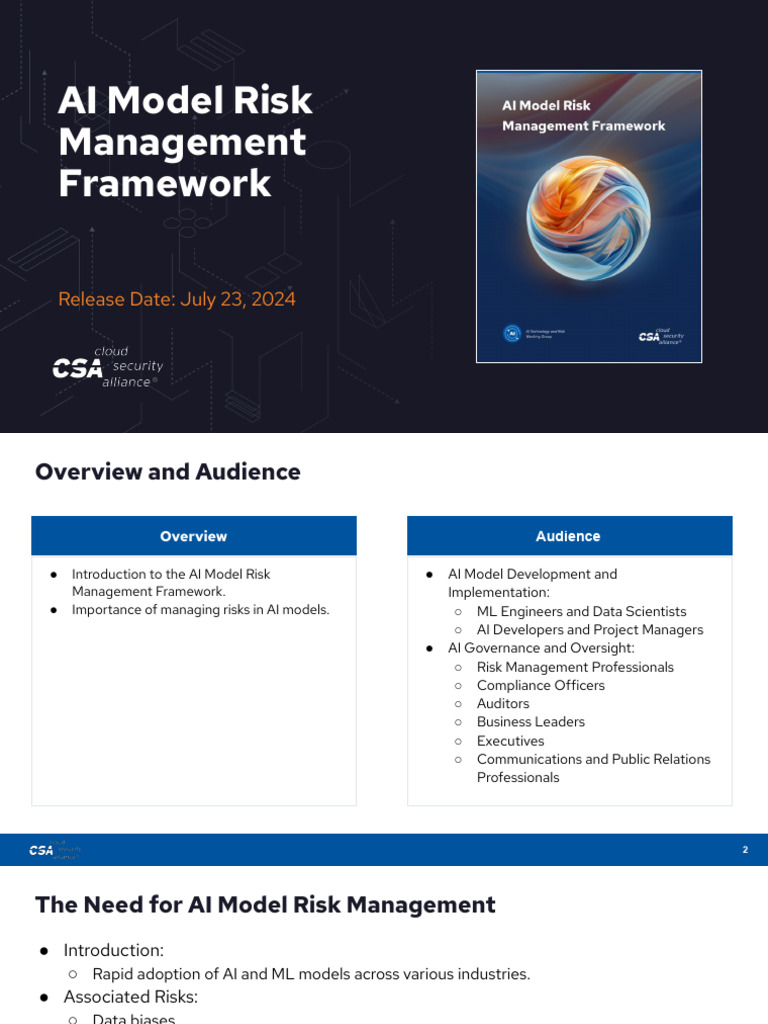 AI MRM Framework Release Slides | PDF