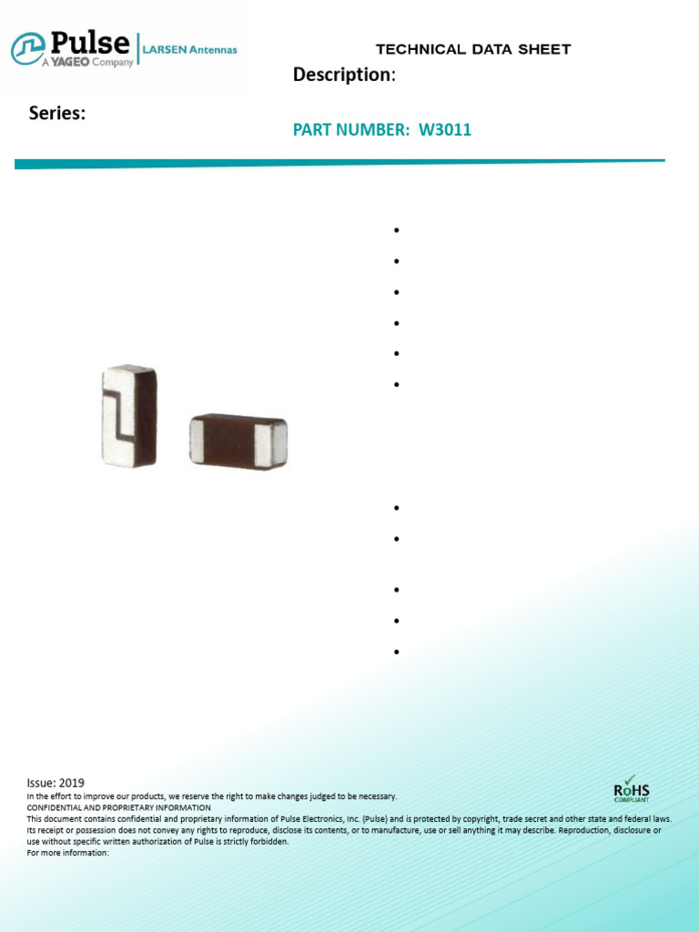 W3011 SMD Ngss Antenna Datasheet | PDF