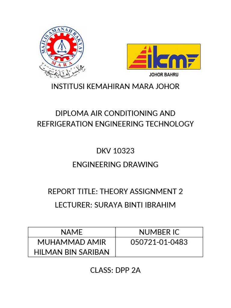 Theory Assignment 2 Eng - Drawing (AutoRecovered) | PDF