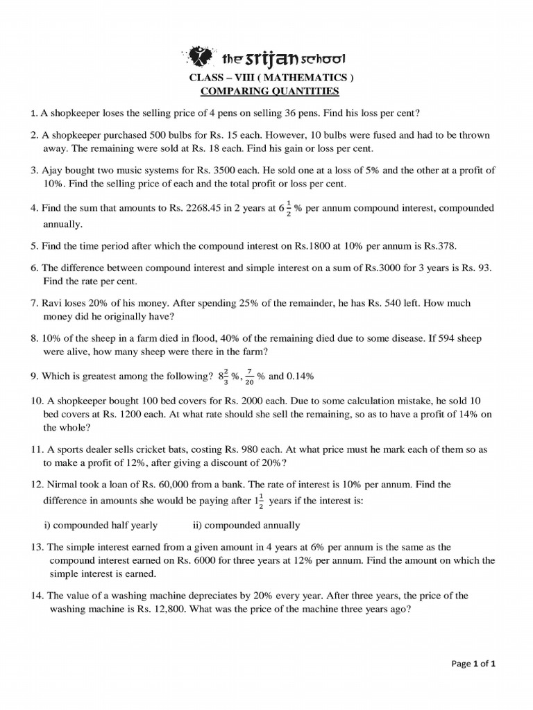 HHW Worksheet CH 8 | PDF