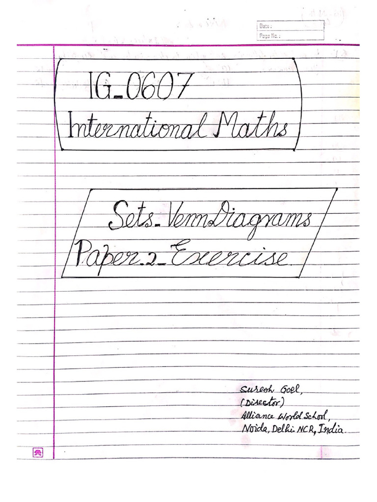 IG 0607 Sets - Venn Diagrams Paper2 Exercise | PDF