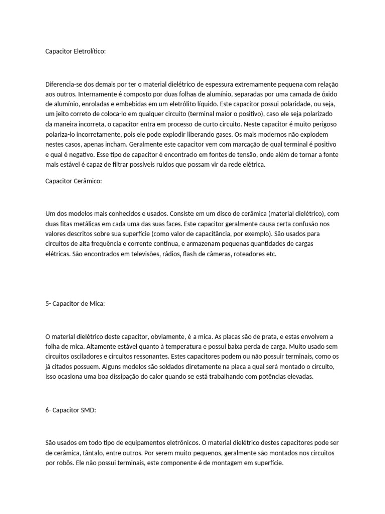 Capacitor Eletr | PDF