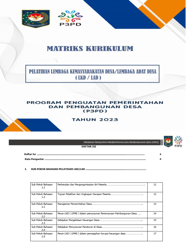 Matrik Kurikulum Pelatihan LKD Update Ok 30 Sept 2023 Fix | PDF