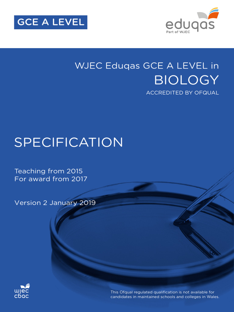 Eduqas A Level Biology Spec From 2015 e | PDF