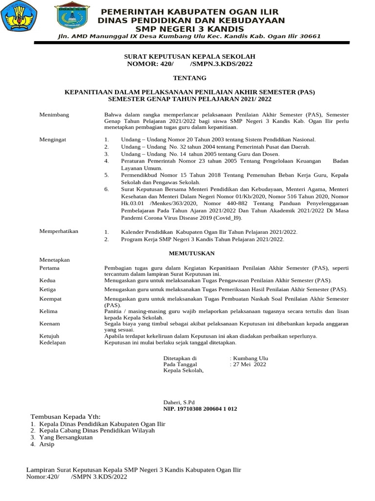 SK PAS 7 & 8 Genap 2022 | PDF