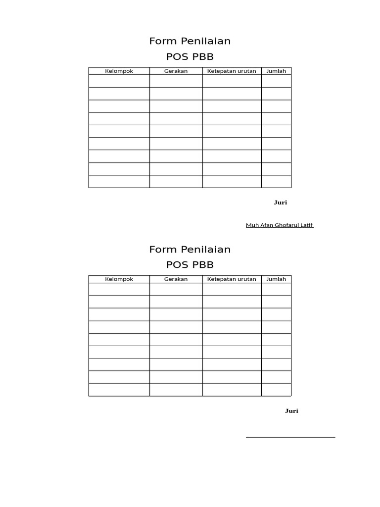 Form Penilaian | PDF