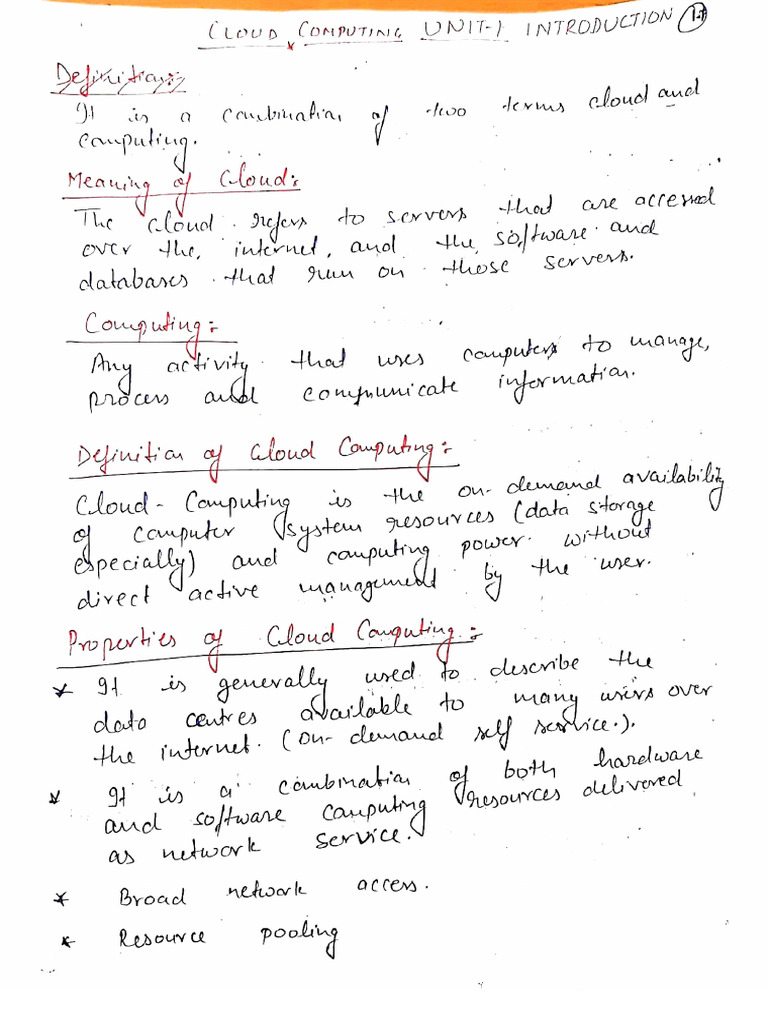 Unit 1st Cloud Computing Notes | PDF Unit 1st Cloud Computing Notes | PDF