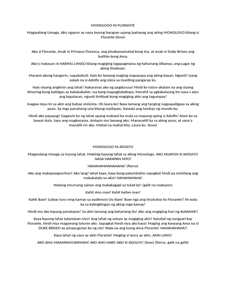 Monolog Script | PDF