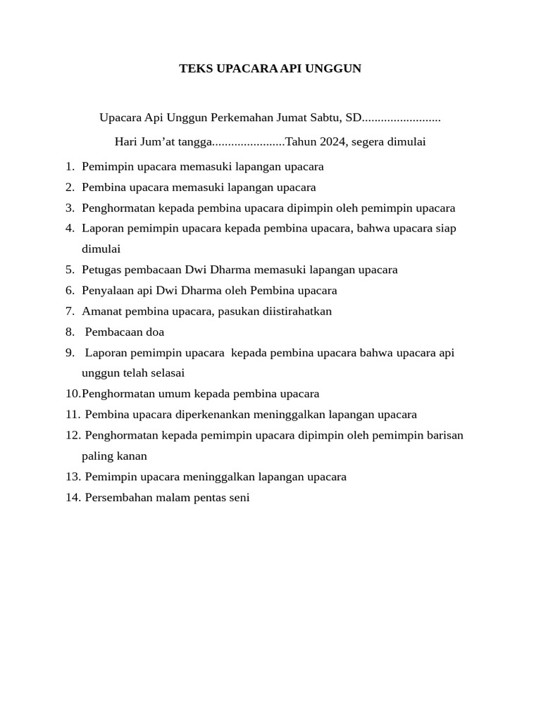 3.1 Teks Upacara API Unggun | PDF