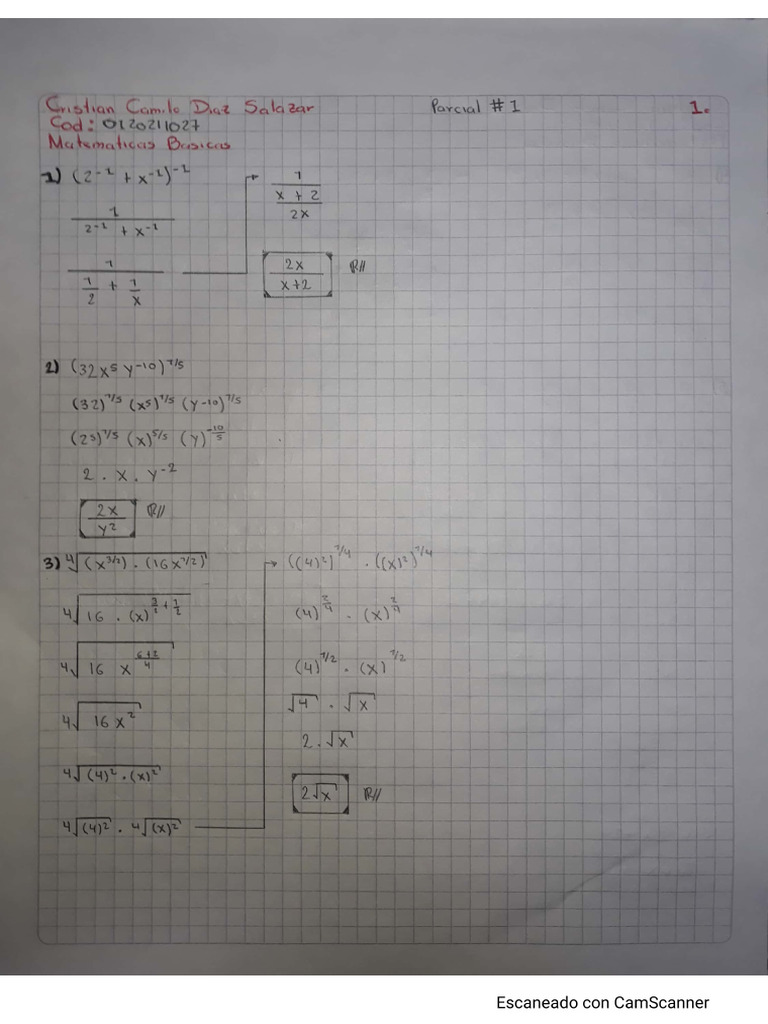 Parcial # 1 Maematicas Basicas | PDF