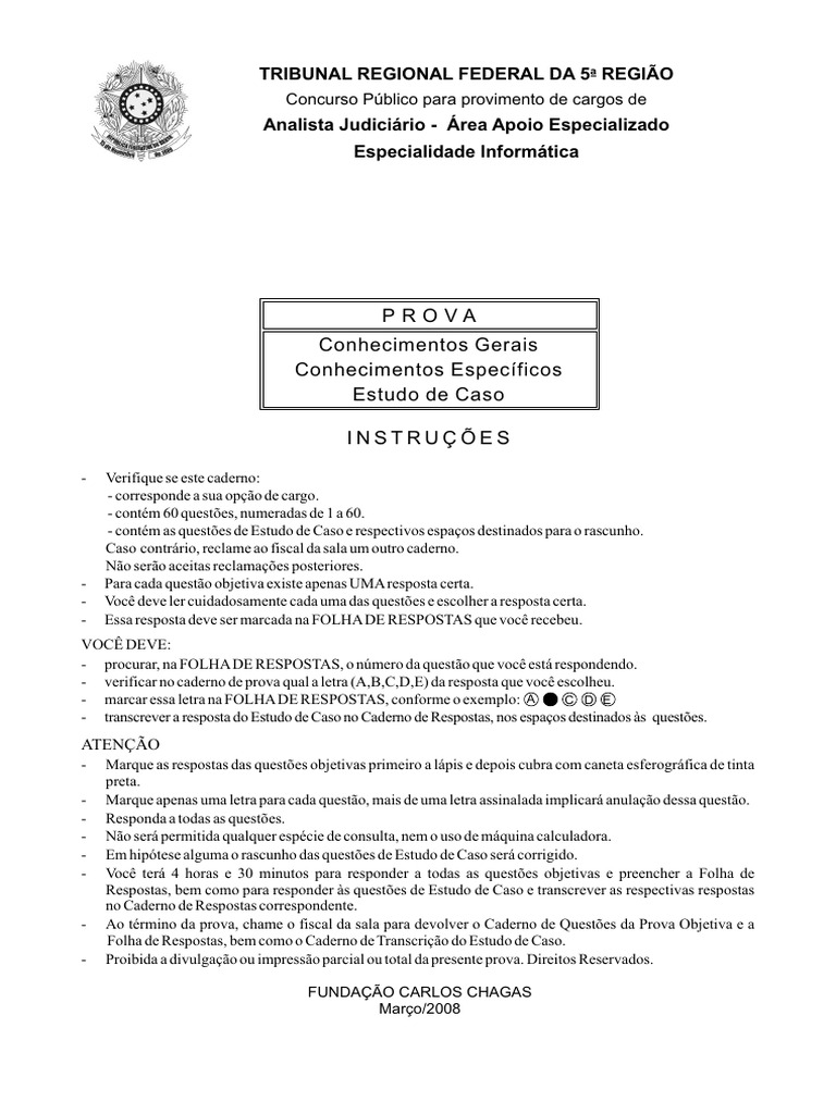 Prova 07 Tipo 001 | PDF