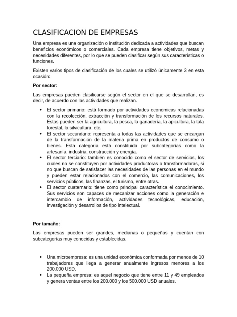 Report.1 - Clasificacion de Empresas - Carlos Avalos | PDF