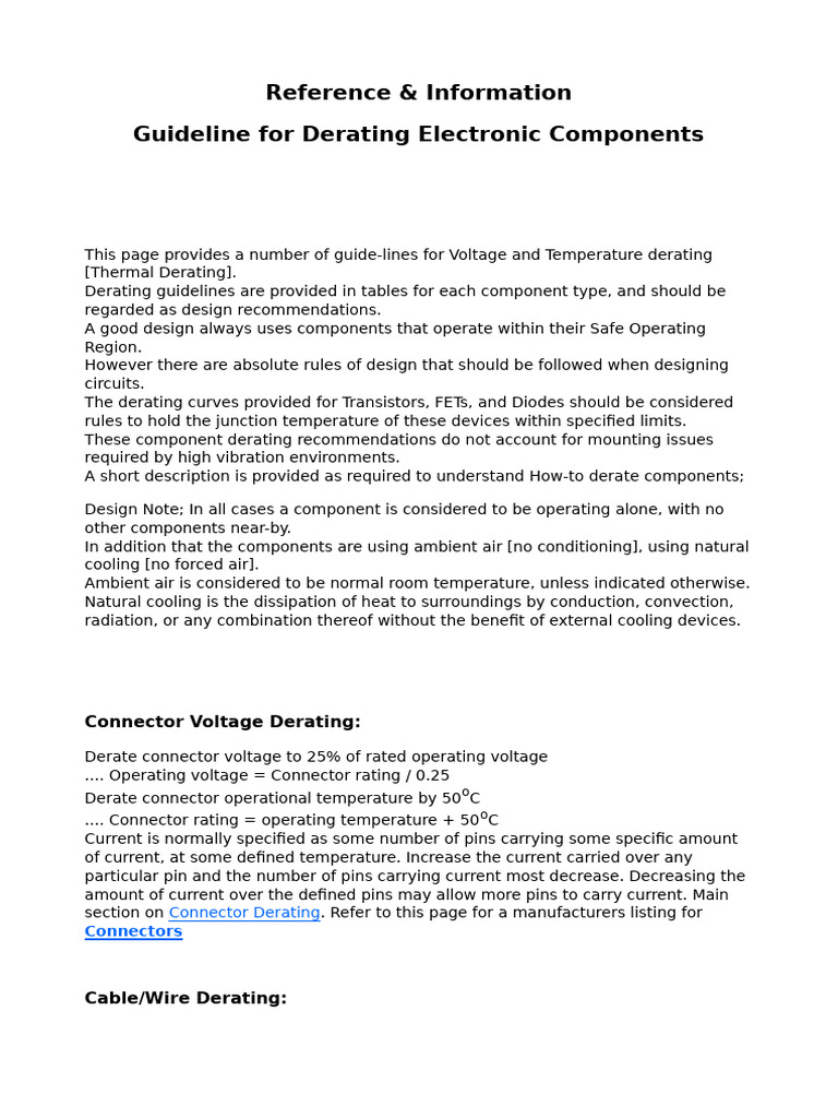 Guideline For Derating Electronic Components | PDF