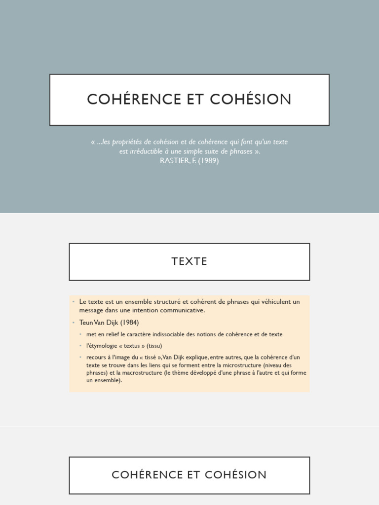 10 - Cohérence Et Cohesion 1 | PDF