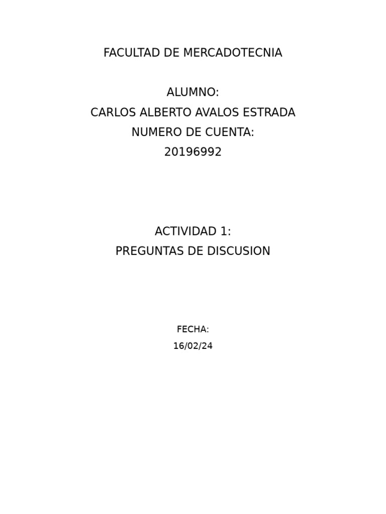 Preguntas de Discusion | PDF