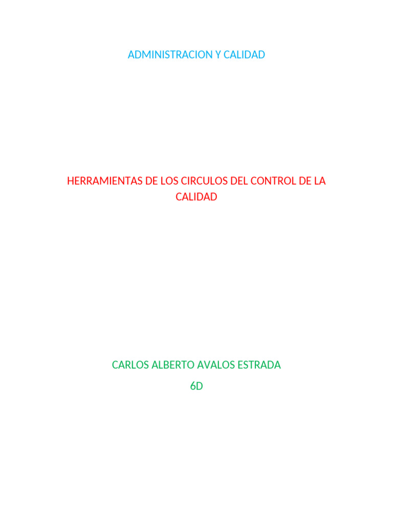 Circulos de Control de Calidad - Carlos Alberto Avalos Estrada - 6D | PDF